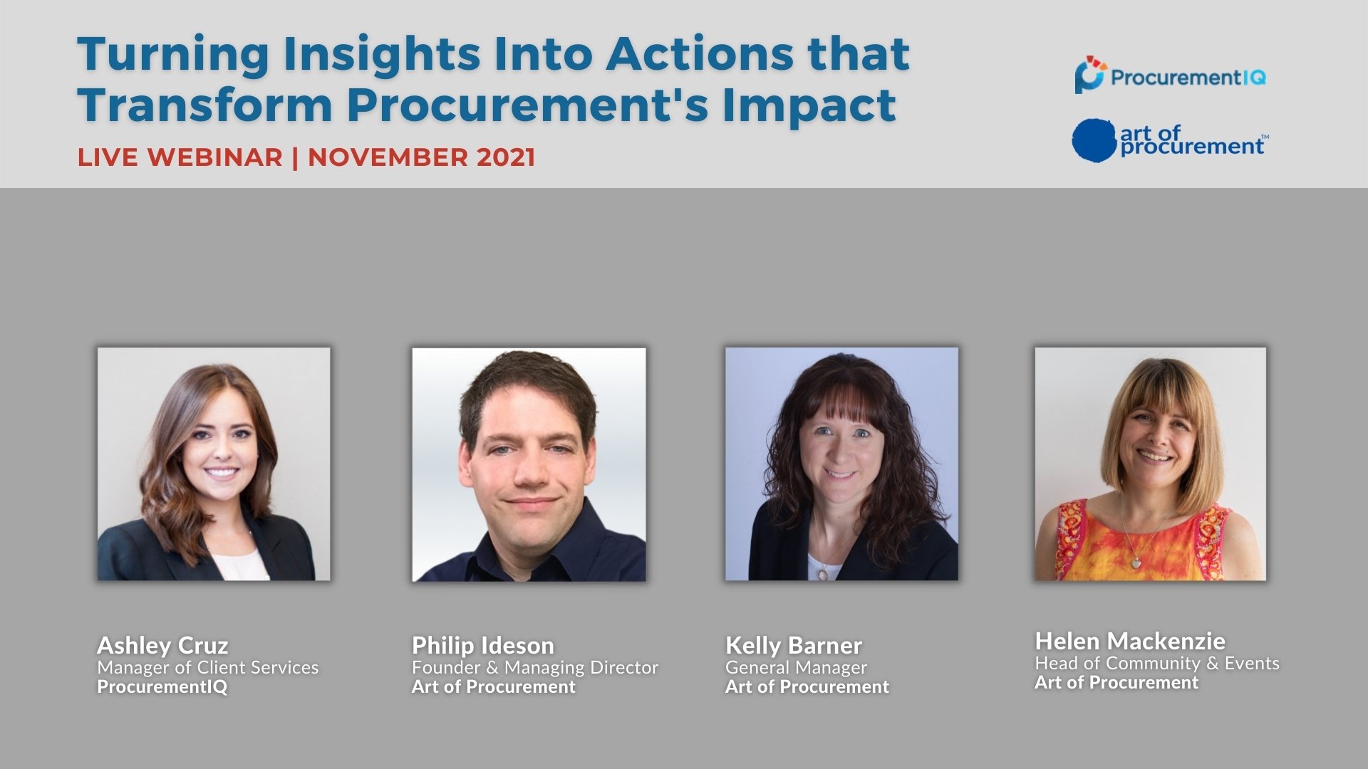 Webinar Turning Insights Into Actions That Transform Procurements Impact